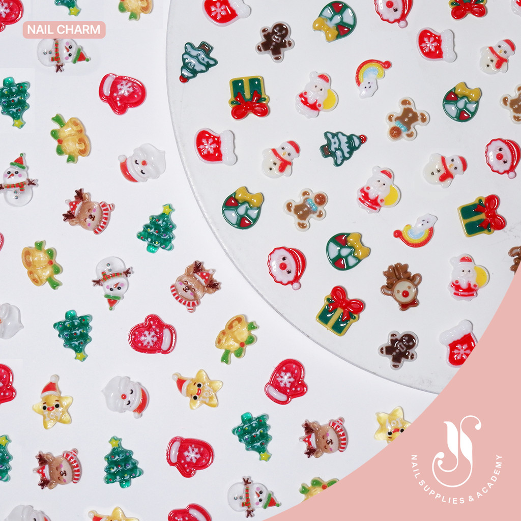 Jual 15pcs Christmas 3D Nail Art Charm Aksesoris Hiasan Kuku Natal ...