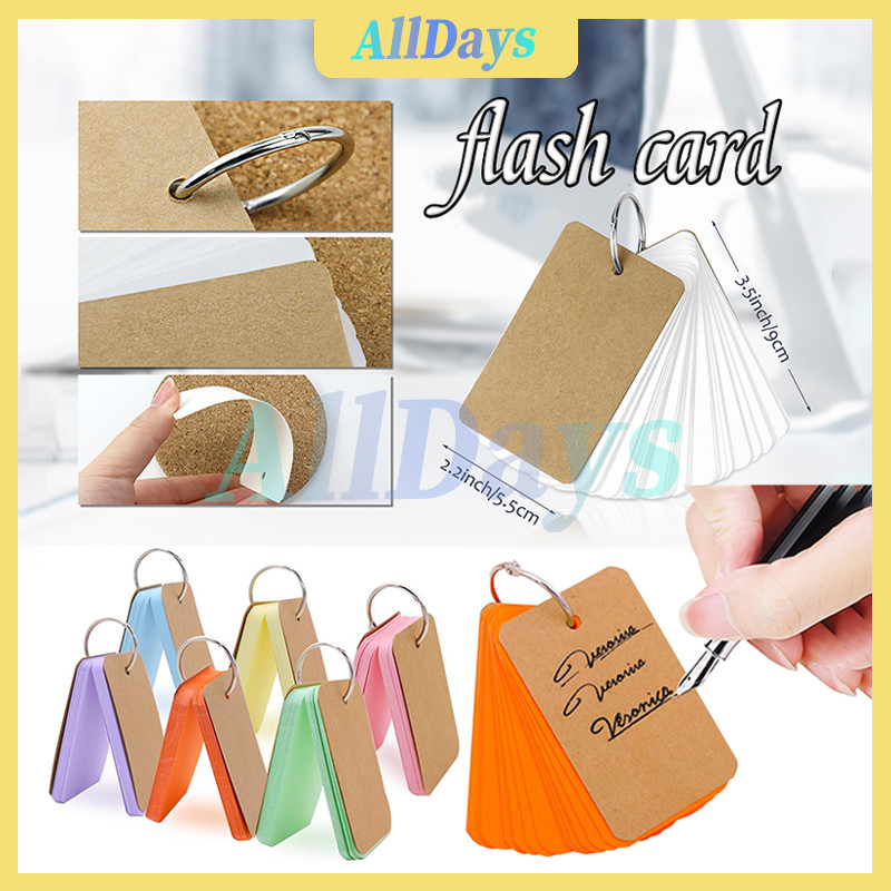 Jual Flash Card Ring Notes / flash card polos 50 lembar / Ring Memo ...
