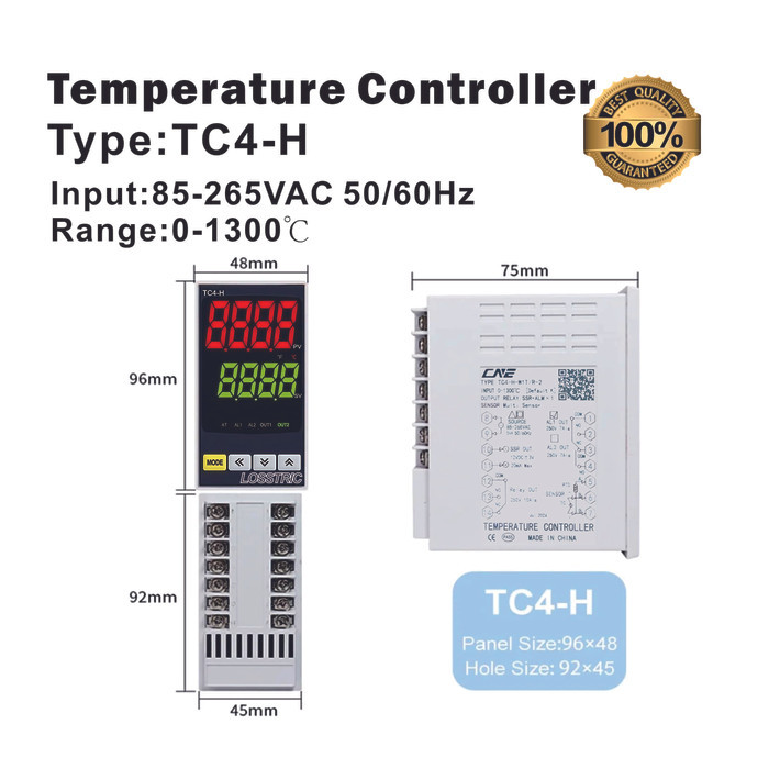 Jual Temperature Controller 48x96mm Thermo Meter Digital Output Relay+SSR 85-265VAC | Shopee ...