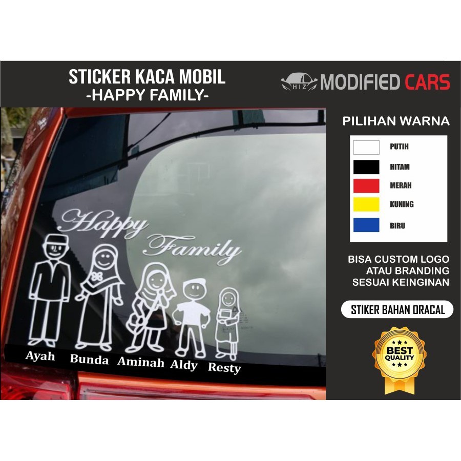 Jual STICKER KACA MOBIL STIKER HAPPY FAMILY | Shopee Indonesia