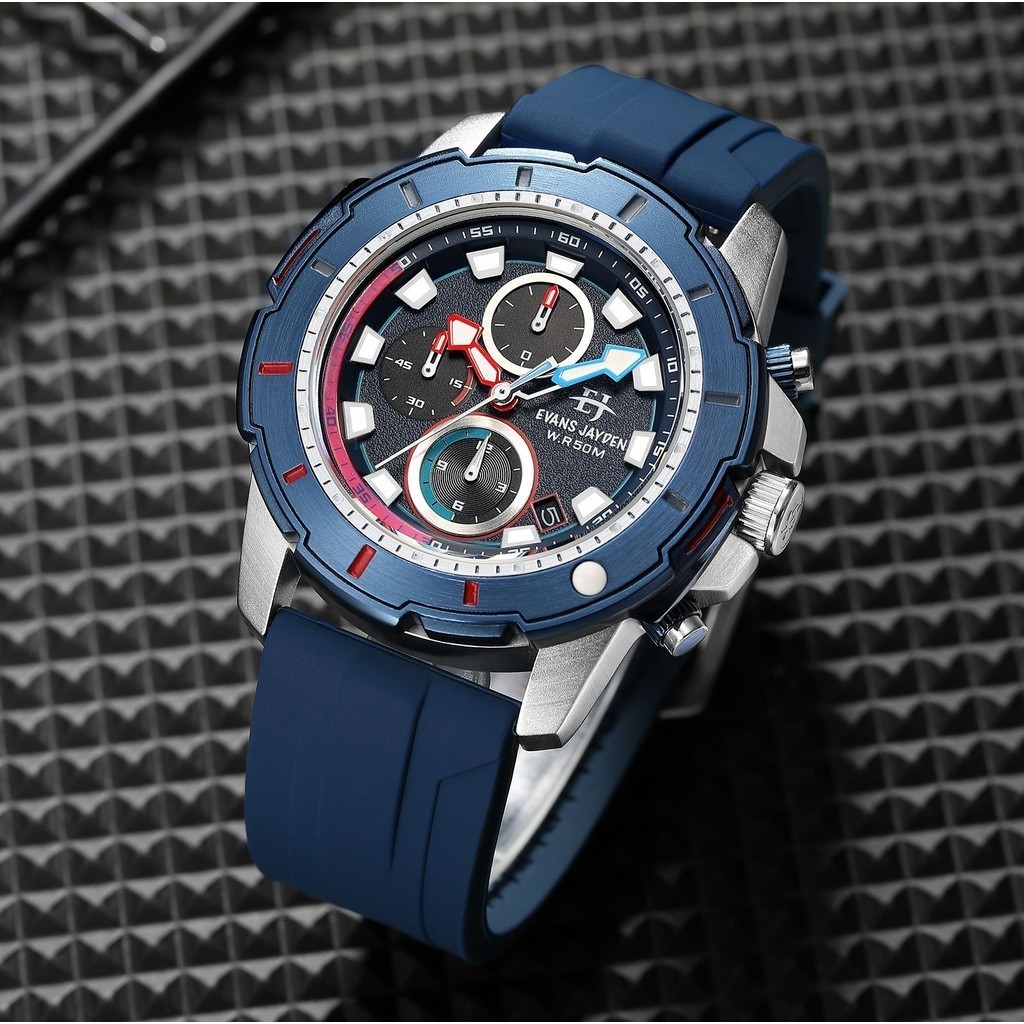 Jual [ DISKON ] jam tangan Evans Jayden Jam Tangan Pria 9603 Rubber ...