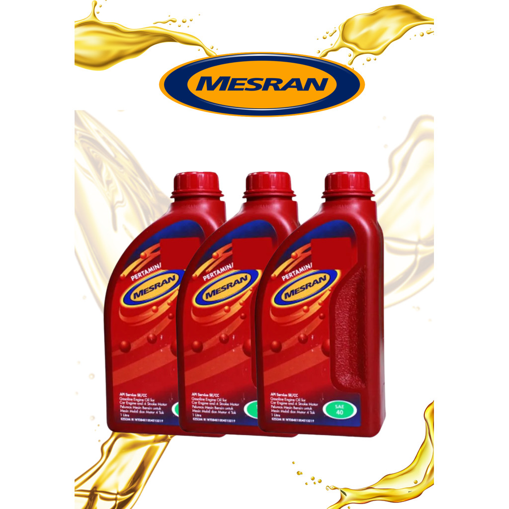 Jual 3 BOTOL Oli Pertamina Mesran Super 1L | Shopee Indonesia