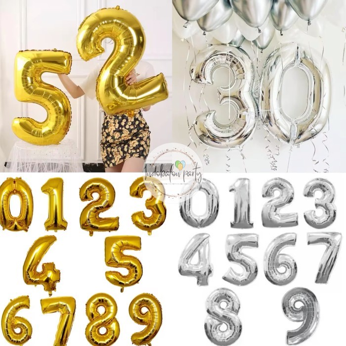 Jual Balon foil huruf / balon foil angka besar 80 cm | Shopee Indonesia