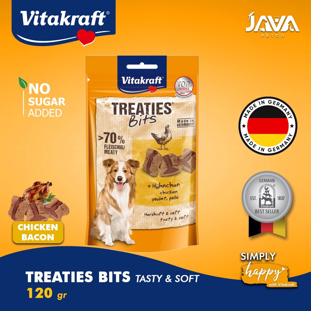 Jual Vitakraft Treaties Bits Chicken Bacon 120gr - Snack Anjing CHICKEN ...