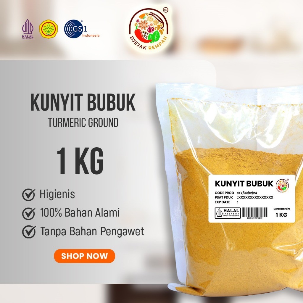 Jual Kunyit Bubuk / Turmeric Powder Premium (Kemasan 100 Gr - 500 Gr ...