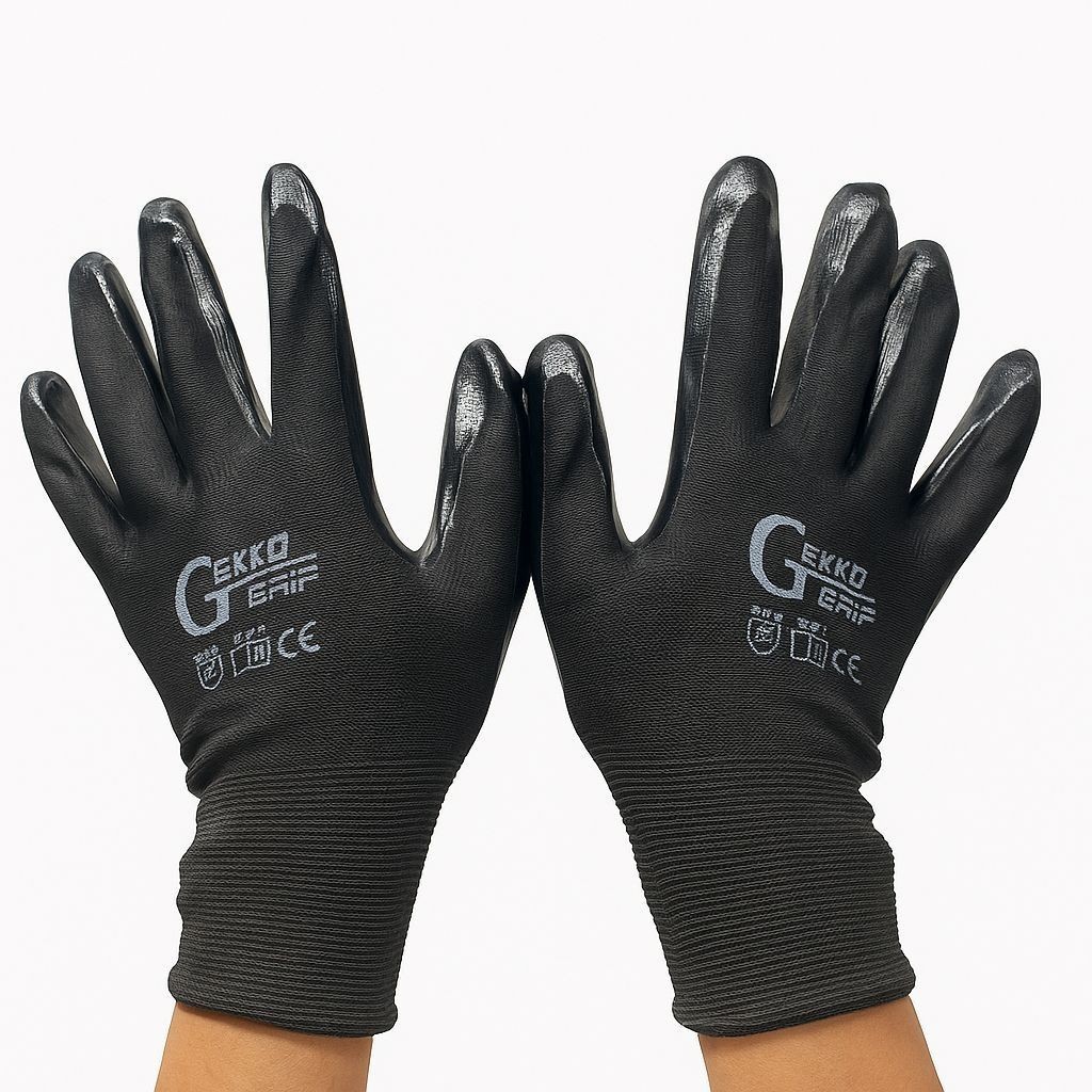 Jual Sarung Tangan Karet Safety Kerja Gekko Grip Karet Hitam ( STKS ...
