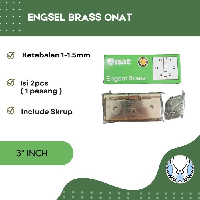 Jual ONAT Engsel Besi Pintu Besar 4" dan 3" / Engsel Jendela (1 Pasang ...