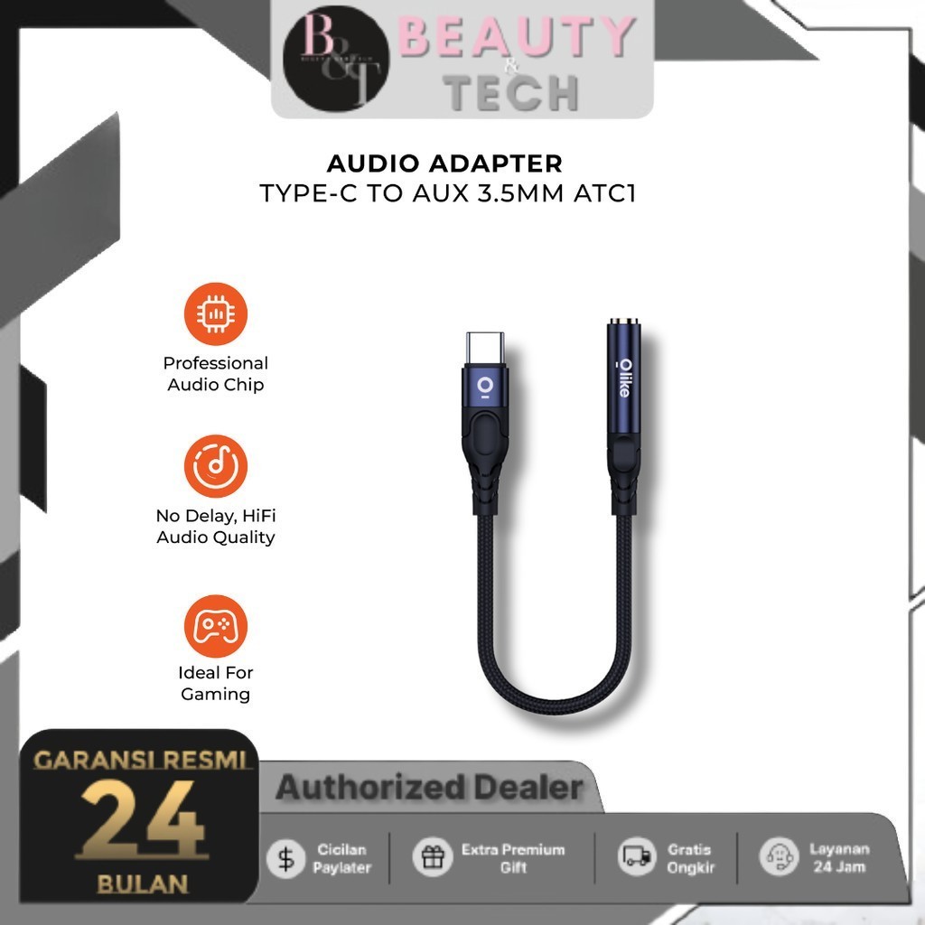Jual Olike ATC1 Audio Converter Adapter TYPE C to AUX 3.5mm Jack Audio ...