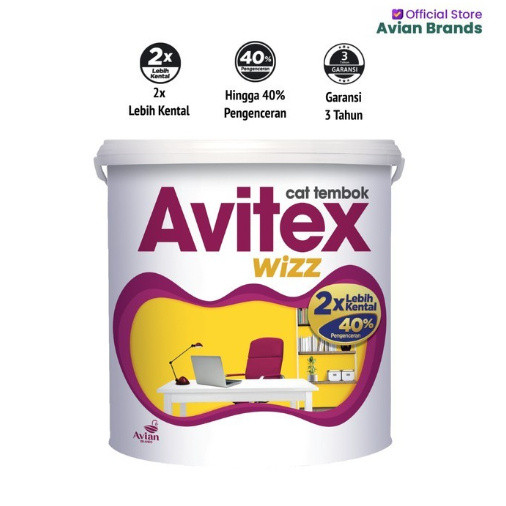 Jual CAT TEMBOK AVITEX WIZZ PAIL 25KG SUPER KENTAL CET PELAPIS DINDING ...