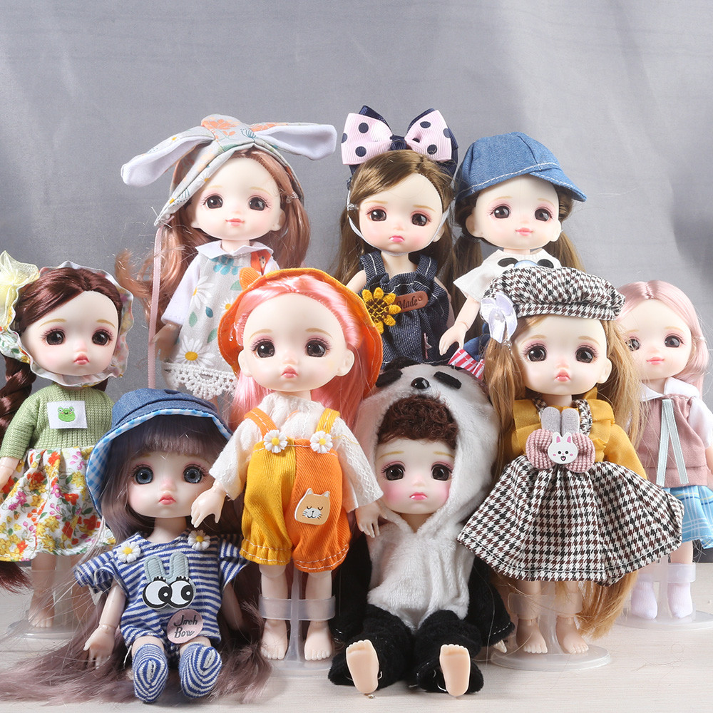 Jual 16cm BJD Doll Full Set 13 Moveable Joint Dolls Cartoon Dress Bjd ...