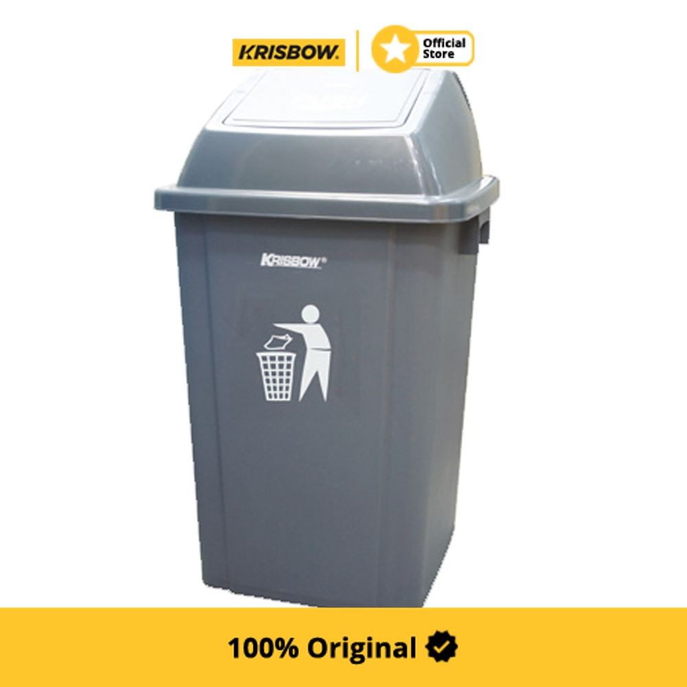 Jual Krisbow Dust Bin Tempat Sampah Plastik Outdoor 60 ltr - Abu ...
