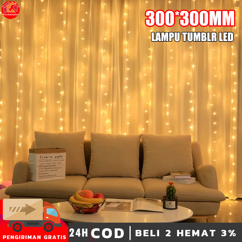 Jual 3x3m 300led Lampu Tumblr Led Tirai Gorden 3 x 3 Meter 300 Mata ...