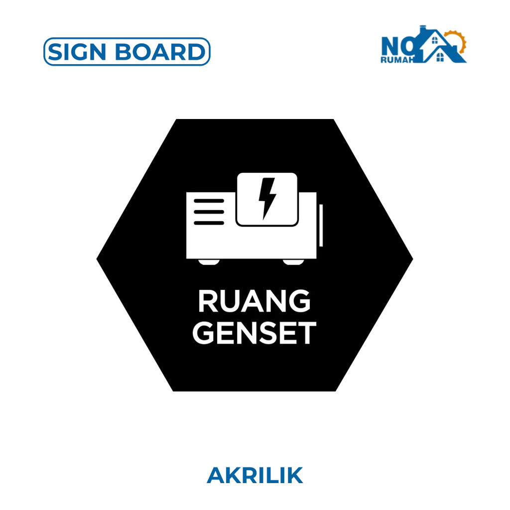 Jual Ruang Genset Signage Board Akrilik Tempel Dinding Papan Acrylic ...