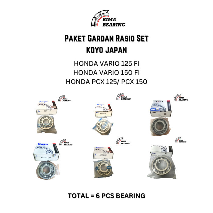 Jual PAKET BEARING GARDAN RASIO SET HONDA VARIO PCX 125 150 FI F1 KOYO ...