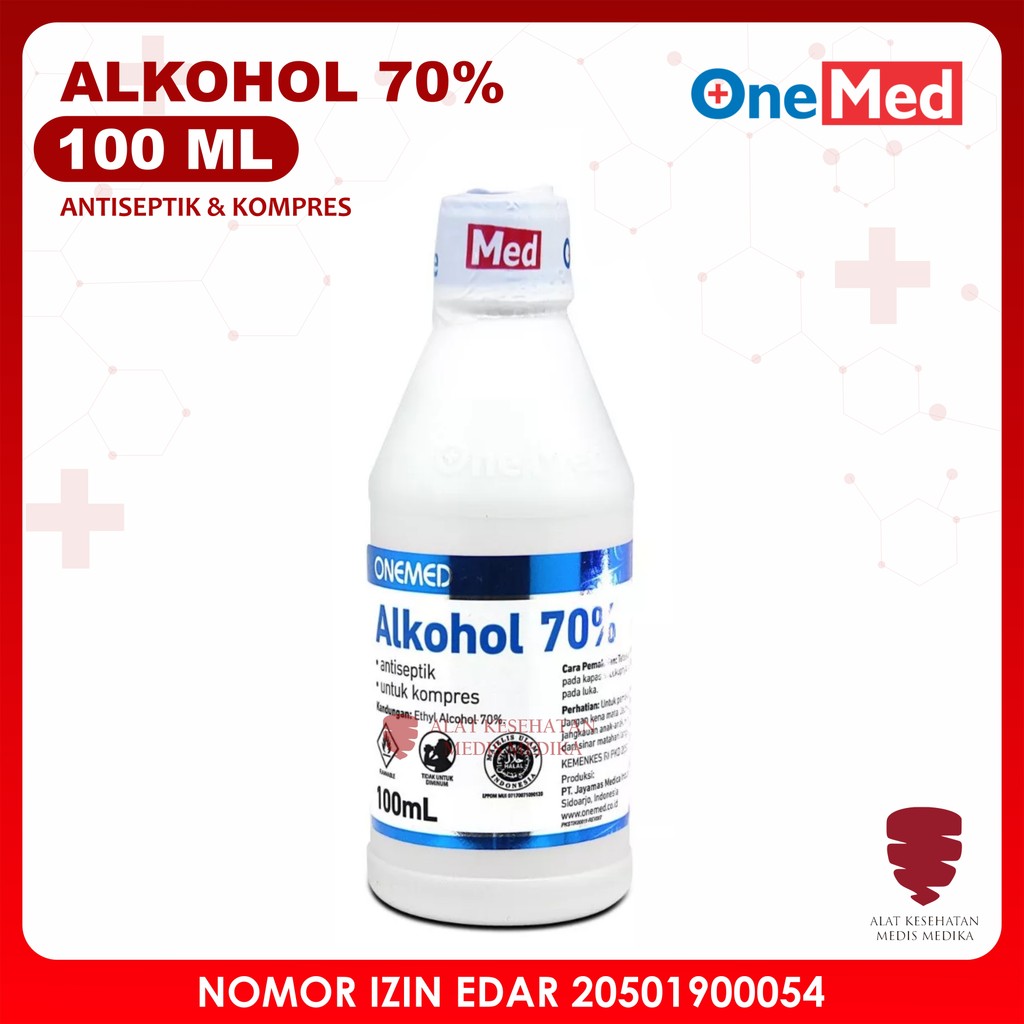 Jual Alkohol 70% 100 ml OneMed Alcohol Antiseptic Antiseptik P3K Obat ...