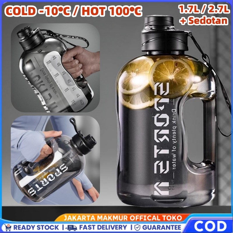 Jual 2.7L/1.7L Termos Botol Minum Gym Fitness Olahraga Sport Water ...