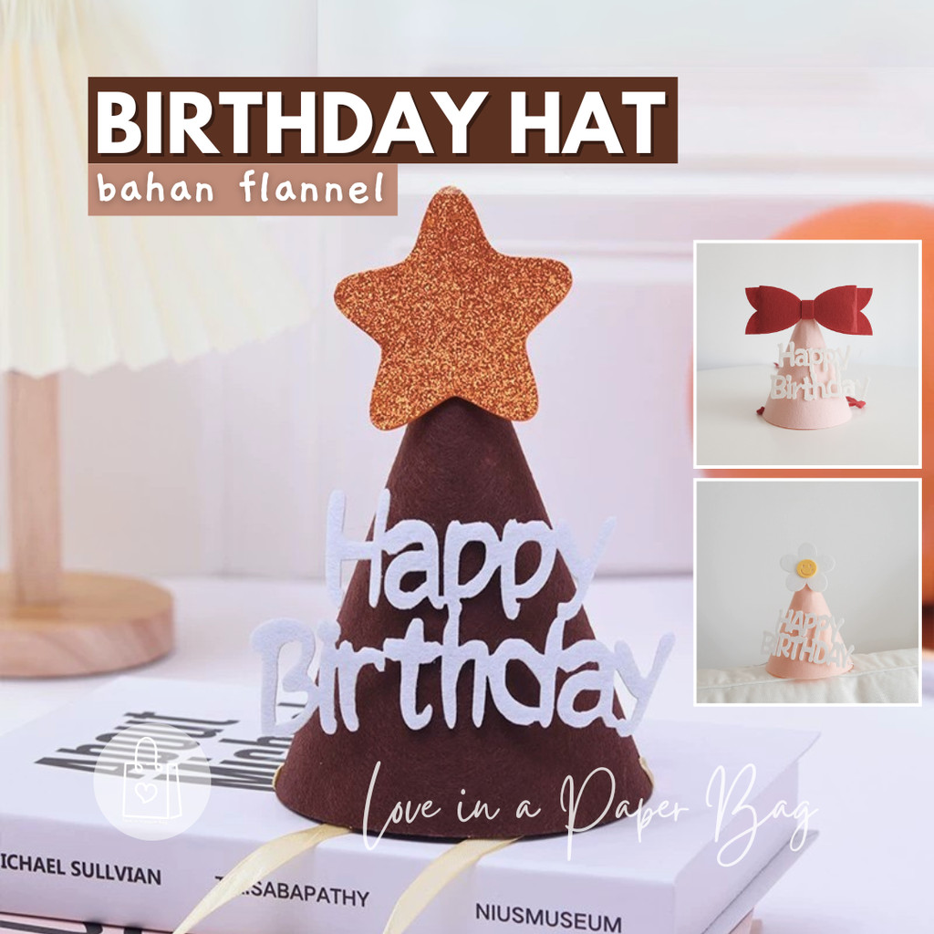 Jual [LIPB] Flannel BIRTHDAY HAT Topi Ulang Tahun | Shopee Indonesia