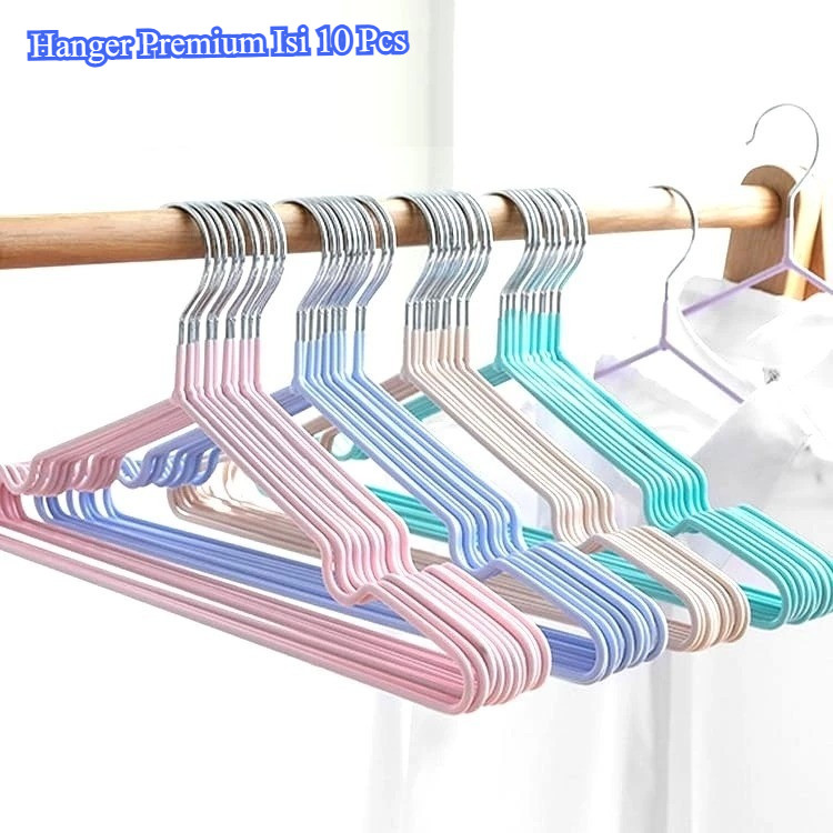 Jual *( AJ ) Hanger Stainleess Isi 10pcs Hanger Anti Karat Gantungan ...