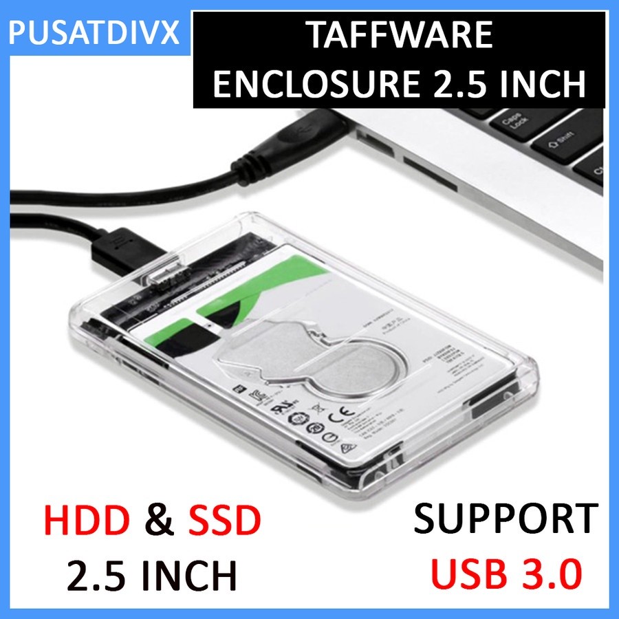 Jual [ANP] TAFFWARE CASING EXTERNAL HDD SSD ENCLOSURE TRANSPARENT 2.5 ...