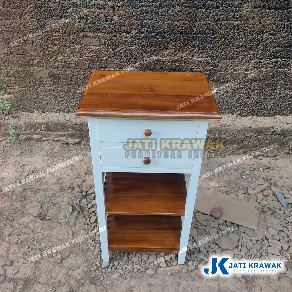 Jual Meja dispenser kayu jati nakas 2 laci duco | Shopee Indonesia