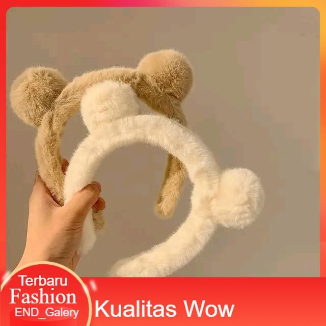 Jual Bando Pompom Bando Bulu Korea Bando telinga Beruang Bahan Halus ...