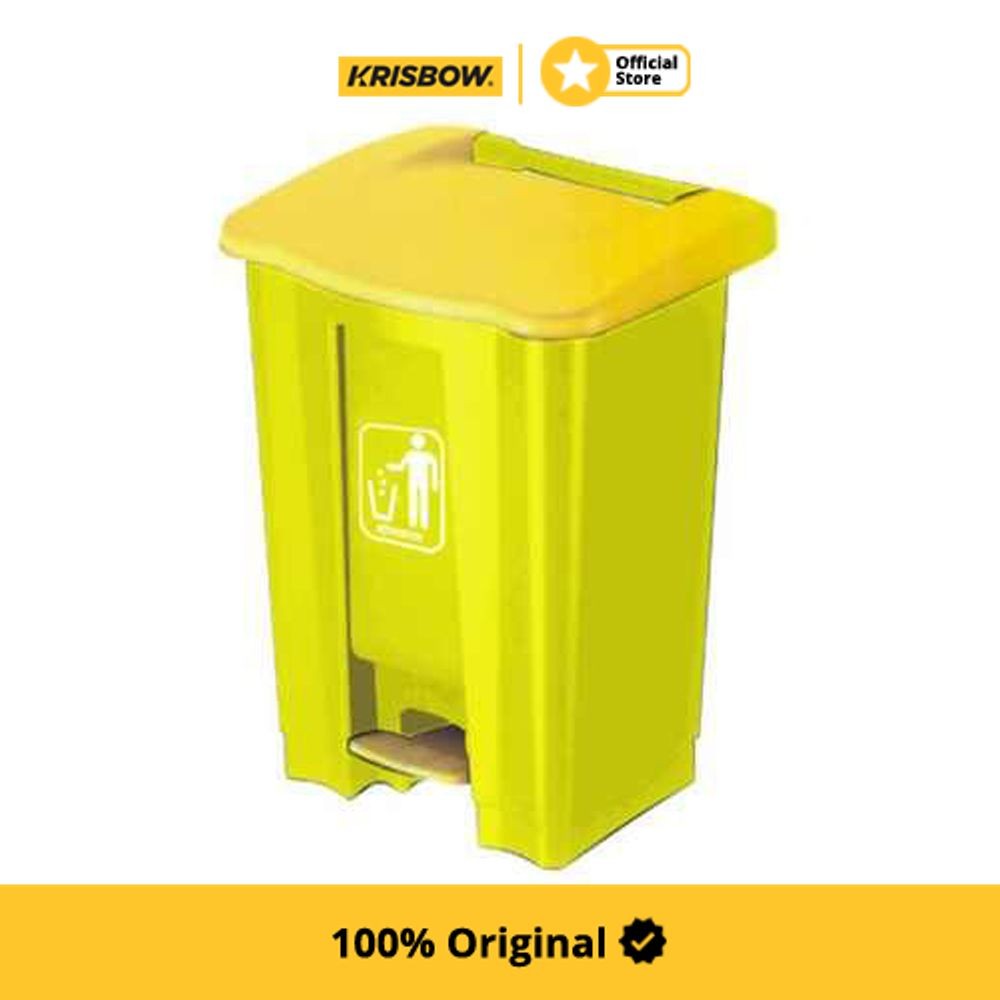Jual Krisbow Dust Bin Tempat Sampah Outdoor Pedal 45 Ltr - Kuning | Shopee Indonesia