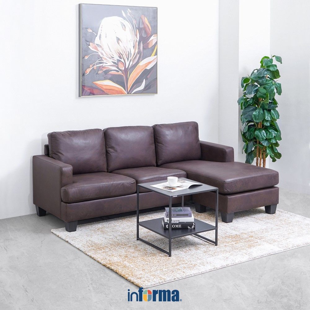 Jual Informa Louise Sofa Sudut Fabric - Cokelat Tua Sofa Corner Ruang ...