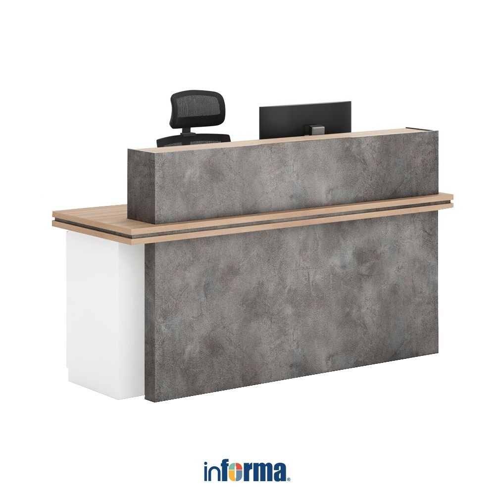 Jual Informa Mori Meja Resepsionis Sisi Kiri - Abu-Abu/Cokelat Kayu ...
