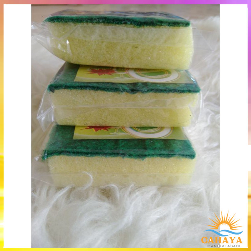 Jual CAHAYA MANDIRI ABADI6 Spon Busa Cuci Piring Kuning Busa Kering ...
