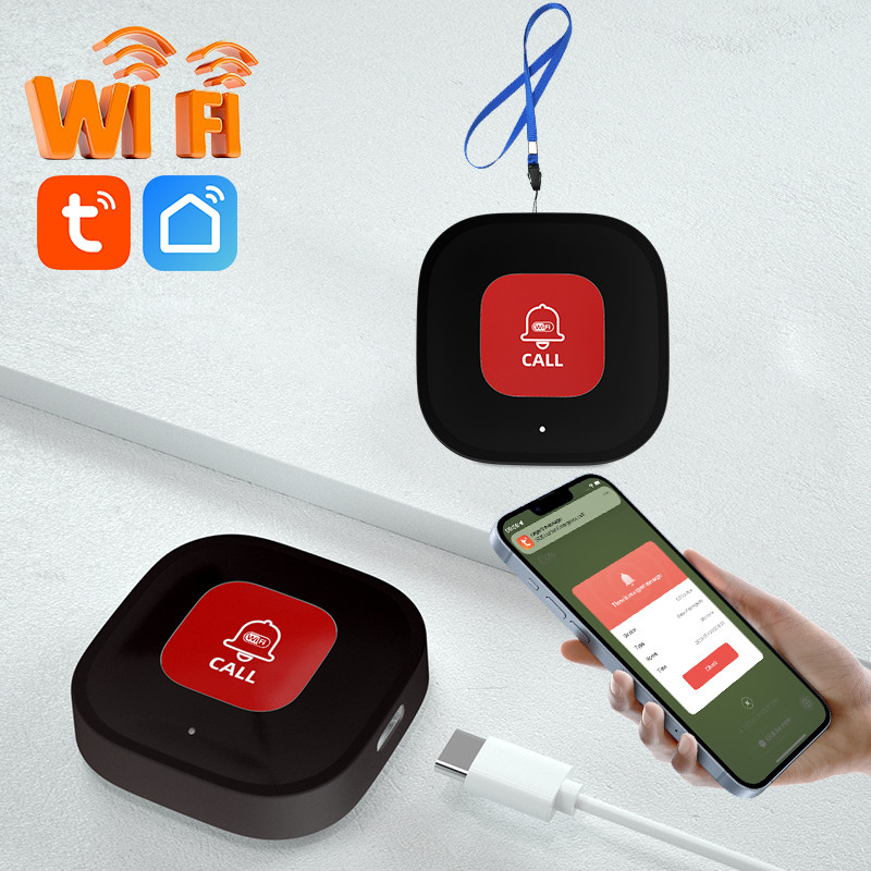 Jual Tuya Smart WiFi Sos Panic Button Built-In Battery, Alarm For ...