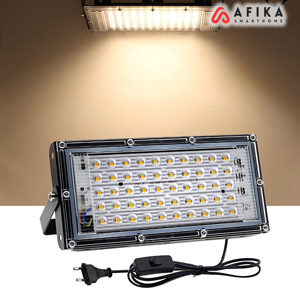 Jual Lampu Sorot LED Outdoor Floodlight Waterproof Warm White 50W | Shopee Indonesia