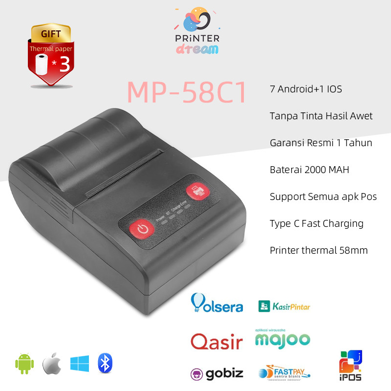 Jual PRINTER KASIR 58mm Printer Thermal alat print resi support Android ...