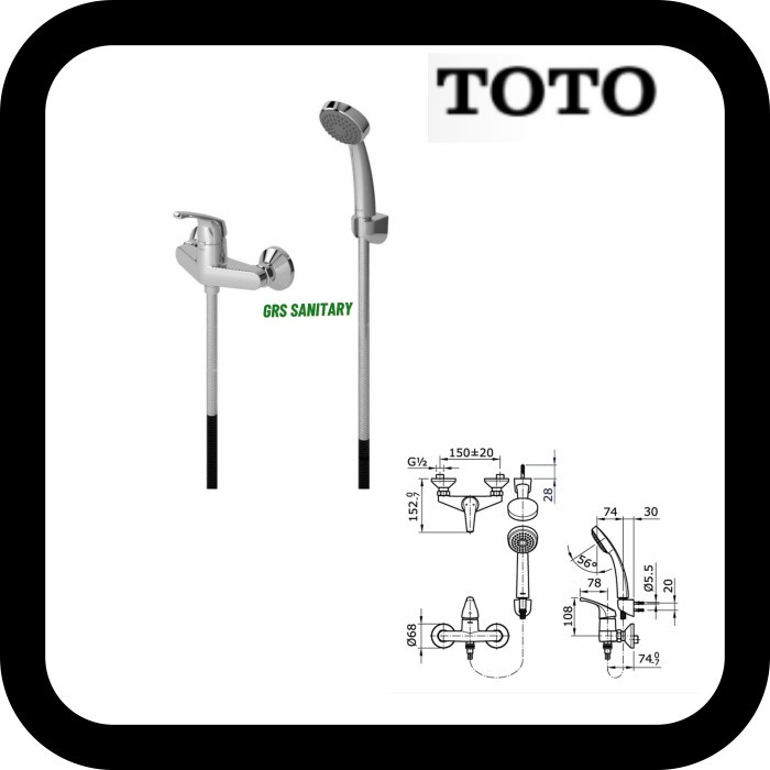 Jual TOTO Shower Mixer TX433SDN | Shower Mandi - Kran Shower (A ...