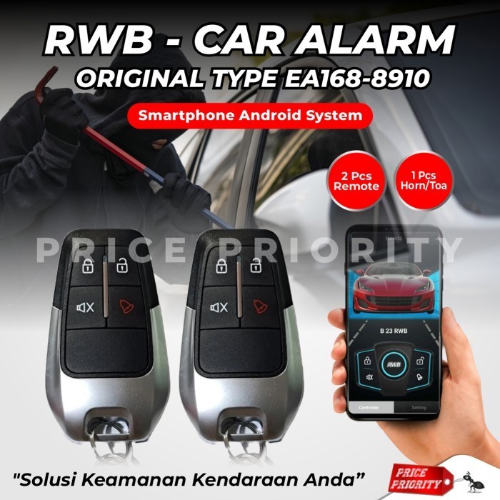 Jual Alarm Mobil RWB Remote Premium Android RBT8910 Anti Maling Car ...