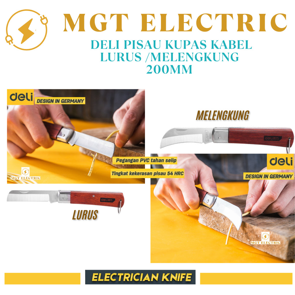 Jual PISAU KUPAS KABEL LURUS / PISAU KUPAS KABEL MELENGKUNG Deli 200mm ...