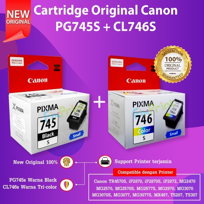 Jual Cartridge Original 745s 746s Printer Canon MG2570S TR4570S TS307 ...