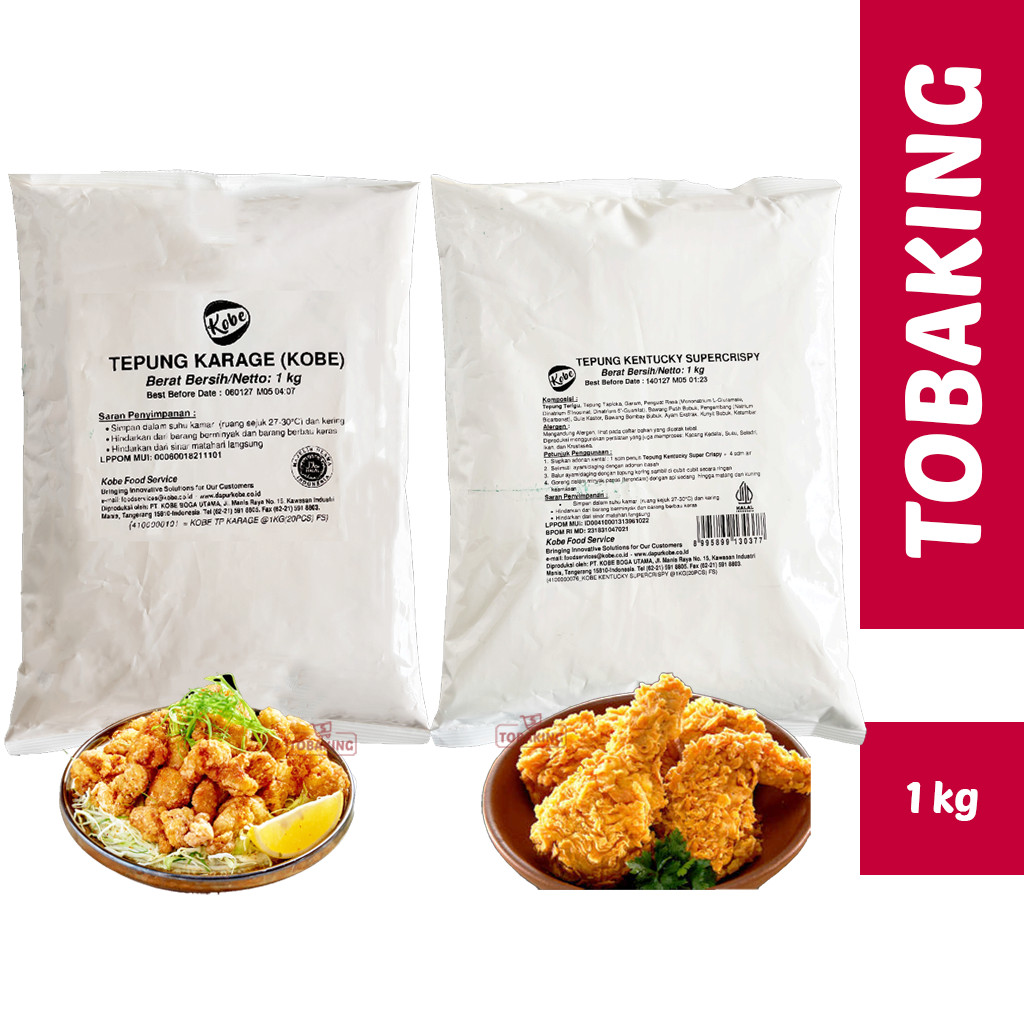 Jual KOBE Tepung Kentucky Super Crispy Karage 1kg HALAL Tepung Ayam ...