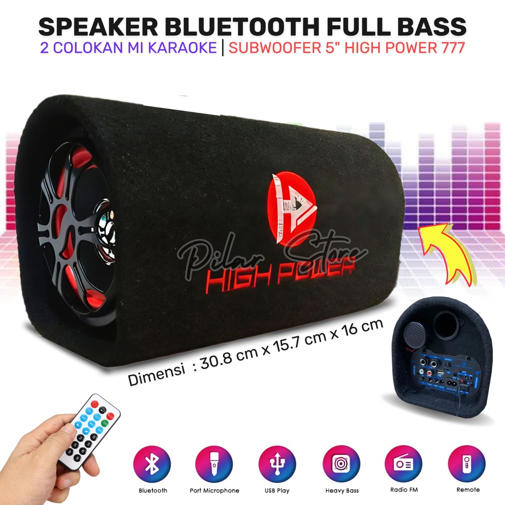 Jual Speaker Aktif Full Bass HIGH POWER 777 5Inch | [Karaoke/USB/TF/FM ...