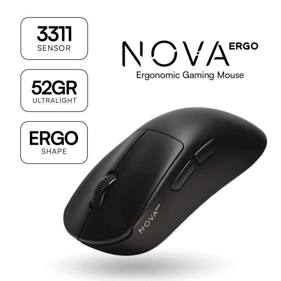 Jual Press Play Nova Ergo Wireless Gaming Mouse 3 Mode Connections ...