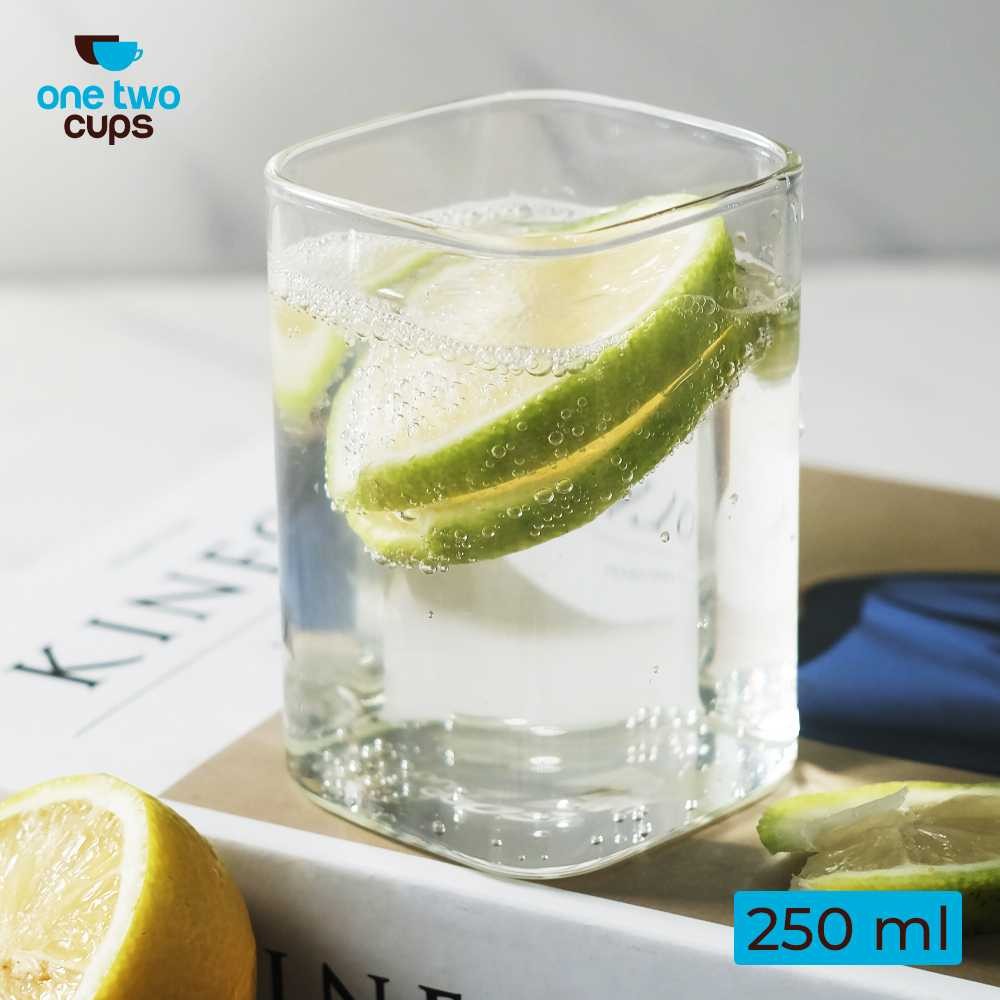 Jual One Two Cups Gelas Kaca Aesthetic Kopi Teh Square Glass | Shopee Indonesia
