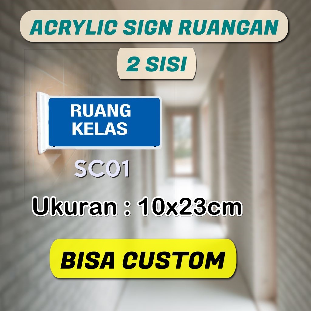Jual Acrylic Sign Board Petunjuk Pintu Nama Ruangan Kelas Sekolah ...