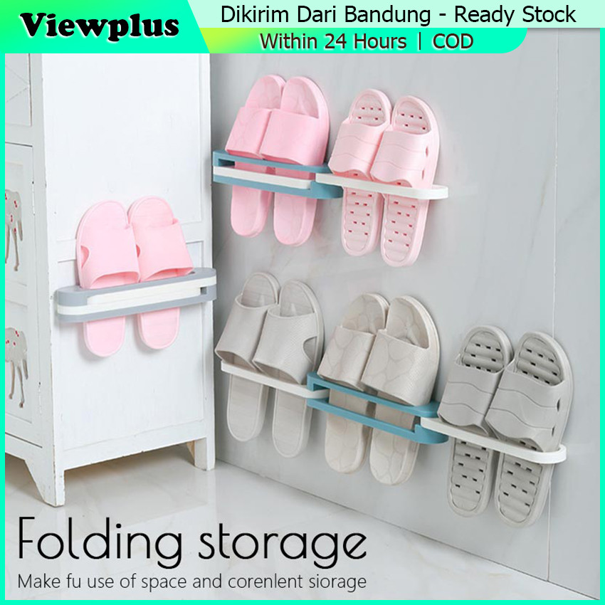 Jual 3In1 Rak Gantung Sandal Handuk Tempel Dinding Lipat Dapur Kamar ...