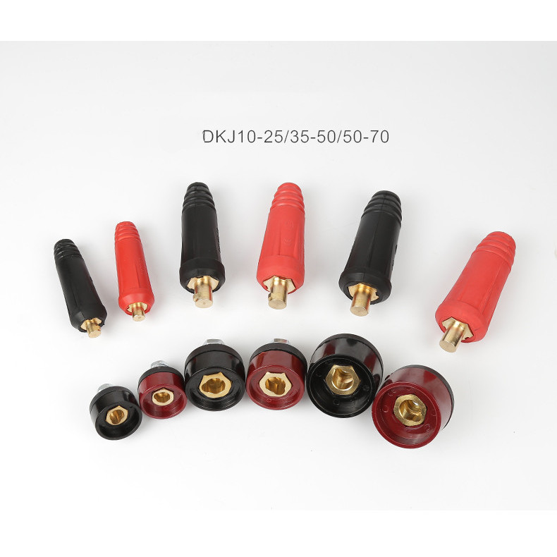 Jual RED BLACK 10-25 35-50 50-70 Euro Style Cable Connector-plug Welder ...