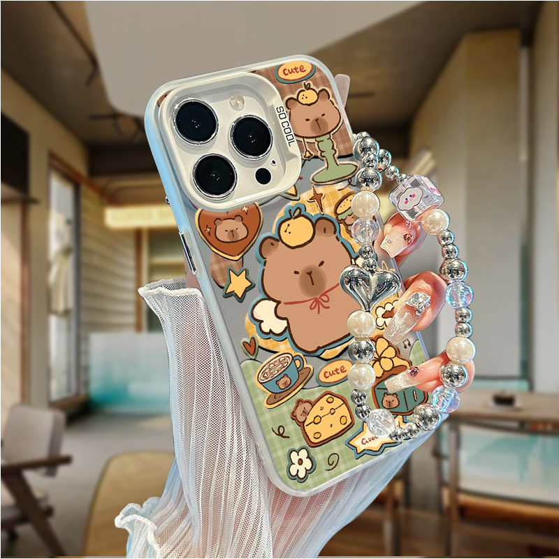 Jual [case+gelang] Soft silicone Case capybara iPhone PlusProMax XS SE3 ...