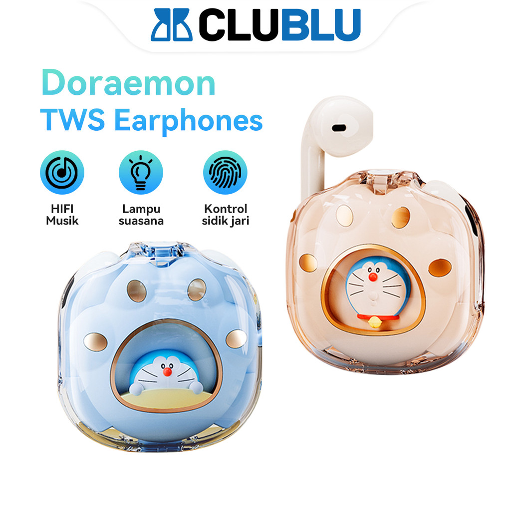 Jual Headset Bluetooth Karakter Doraemon TWS Handsfree HIFI Stereo ...