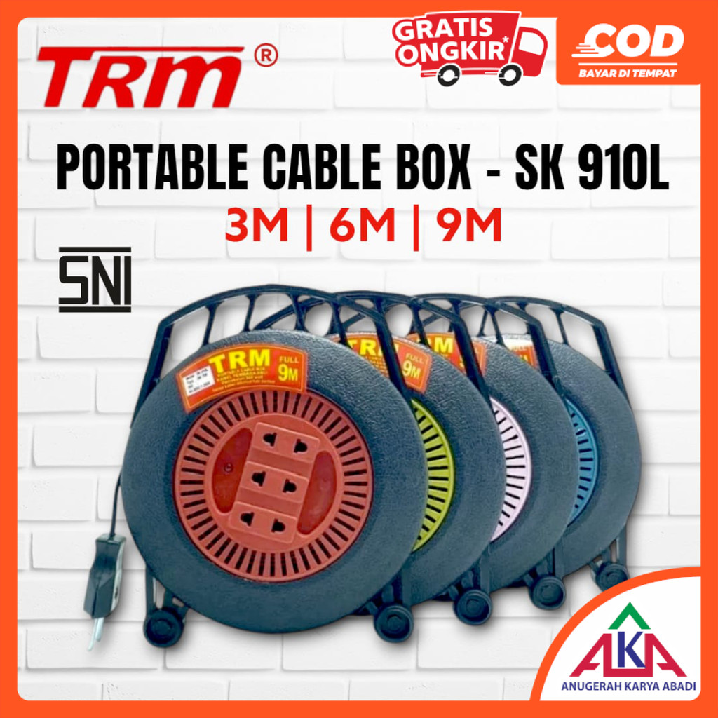 Jual TRM Kabel Roll Portable Cable Box 3M / 6M / 9M Full Tembaga Asli ...