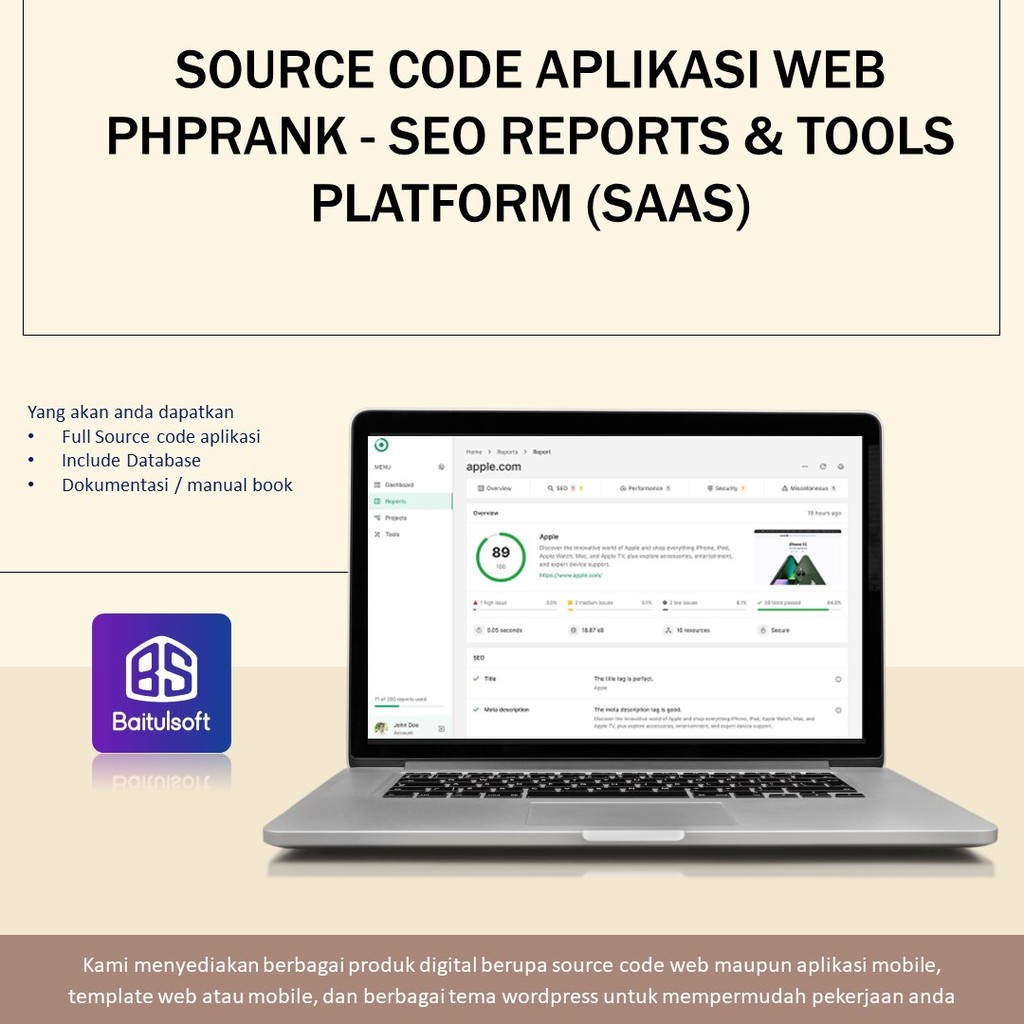 Jual SOURCE CODE APLIKASI WEB PHPRANK - SEO REPORTS & TOOLS PLATFORM ...