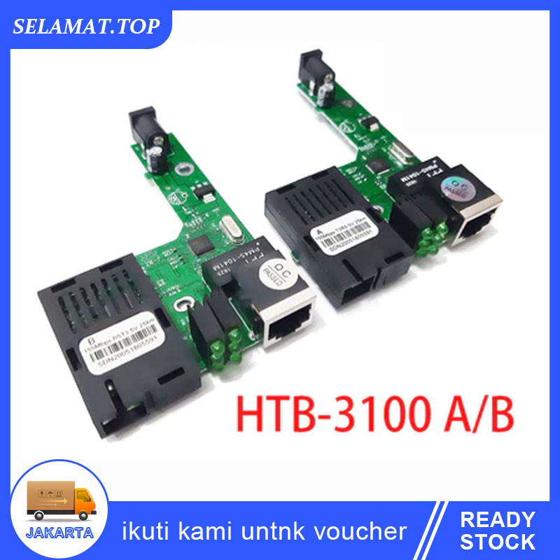 Jual PCB Netlink HTB-3100 A+B Side A Side B Fiber Optic Media Converter ...