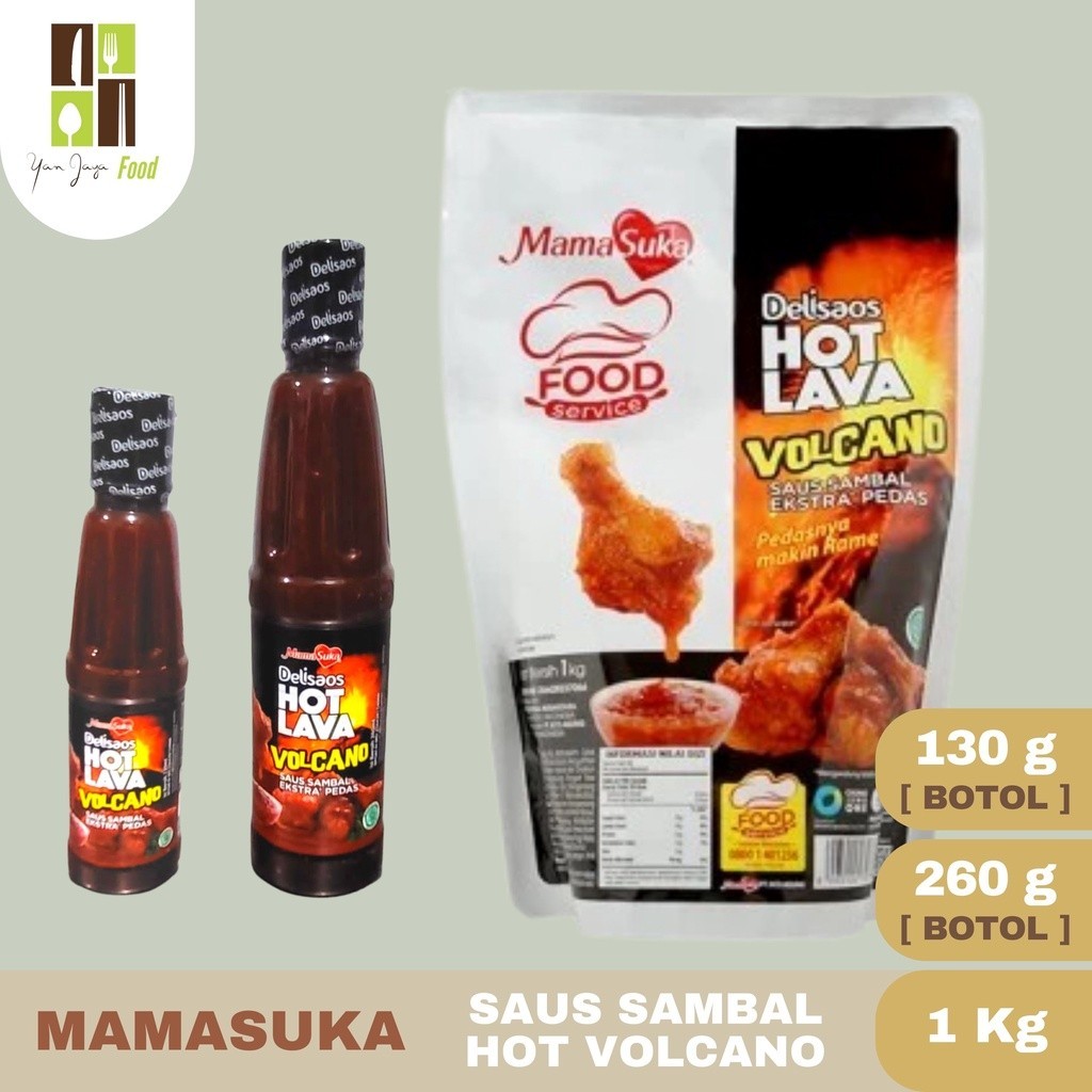 Jual Mamasuka Hot Lava Volcano Saus Sambal Pedas Delisaos [1Kg/260g/130g] | Shopee Indonesia
