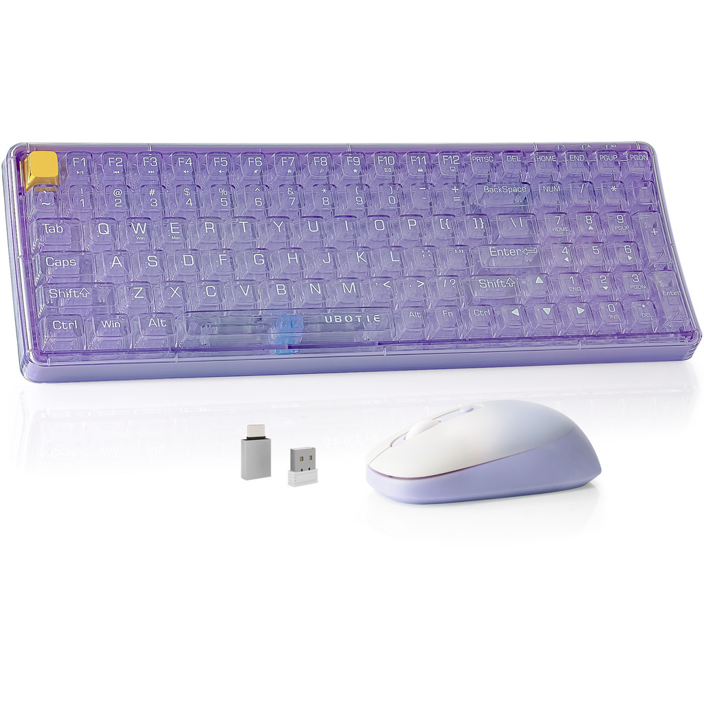 Jual Transparent 100 keys Keyboard and Mouse Set Full Size Typewriter ...